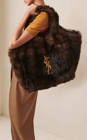 Saint Laurent Icare Maxi Shearling Shopping Tote