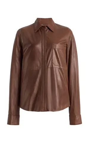 TWP Cowboy Update Leather Shirt - Brown