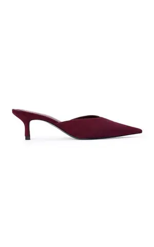 BLACK SUEDE STUDIO Analisa Eel-printed Leather Mules - Burgundy