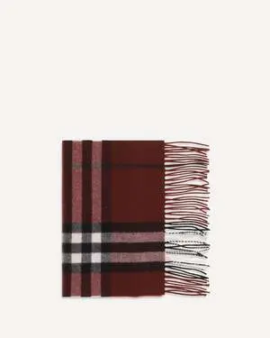 Burberry Cashmere Check Scarf Bordeaux