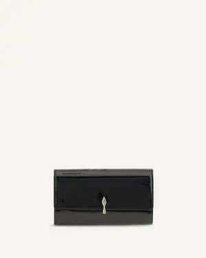 CHRISTIAN LOUBOUTIN Bettina Patent Leather Chain Wallet - Black