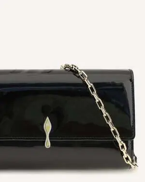 CHRISTIAN LOUBOUTIN Bettina Patent Leather Chain Wallet