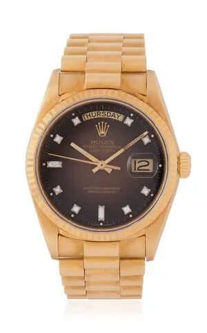 STEPHANIE WINDSOR Rolex Day-Date "Brown Vignette" Diamond Watch