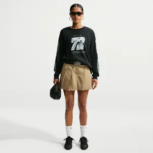 Nike Pleated Taffeta Miniskirt - Brown
