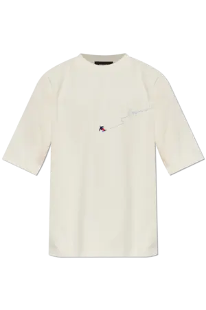 Dsquared2 Cotton T-shirt With Embroidered Logo - Cream