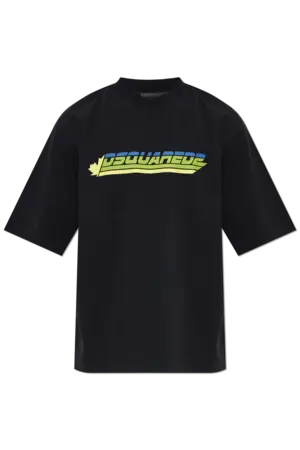 Dsquared2 Cotton T-shirt With Printed Logo - Black