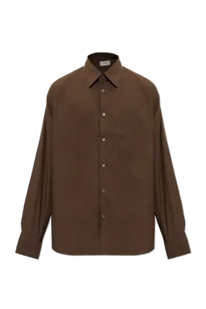LEMAIRE Shirt With Pocket - Brown