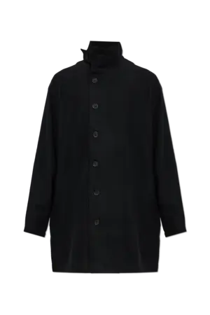 Yohji Yamamoto Wool-blend Stand Collar Coat