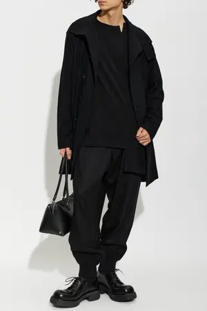 Yohji Yamamoto Wool-blend Stand Collar Coat
