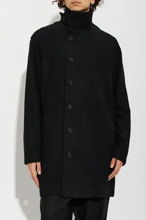 Yohji Yamamoto Wool-blend Stand Collar Coat