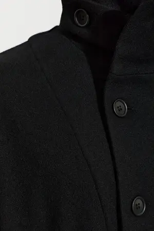 Yohji Yamamoto Wool-blend Stand Collar Coat