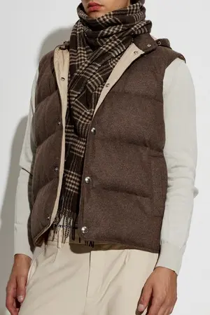 Eleventy Scarf With A Plaid Pattern