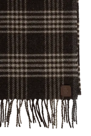 Eleventy Scarf With A Plaid Pattern