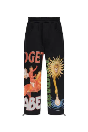 PDF Sweatpants With Colorful Print - Black