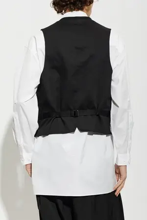 Yohji Yamamoto Wool Vest With Asymmetrical Flaps