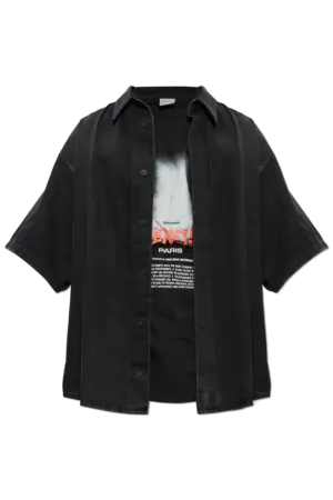 Balenciaga Denim Short-sleeve Shirt