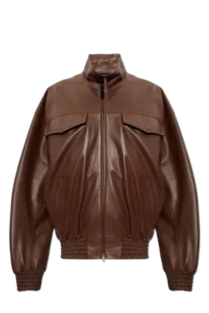 Balenciaga Leather Jacket With Stand-up Collar