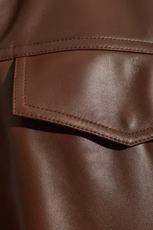 Balenciaga Leather Jacket With Stand-up Collar