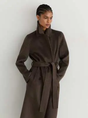 REISS Rene Petite Double-breasted Wool-blend Coat With Cashmere