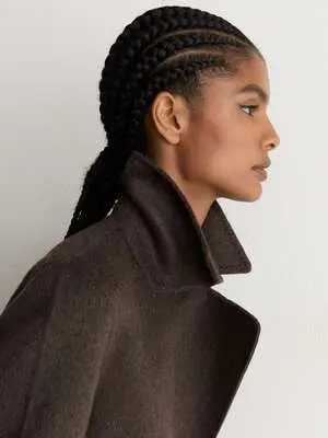 REISS Rene Petite Double-breasted Wool-blend Coat With Cashmere