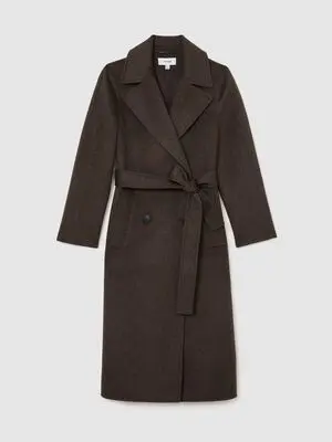REISS Rene Petite Double-breasted Wool-blend Coat With Cashmere
