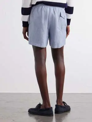 Ralph Lauren Purple Label Amalfi Straight-leg Drawstring Linen-blend Shorts