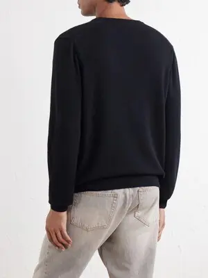 Sunspel Cashmere V-neck Sweater - Black