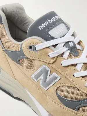 NEW BALANCE 992 Rubber-trimmed Suede And Mesh Sneakers