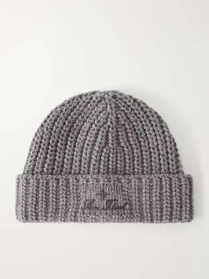 Stone Island Logo-embroidered Cotton-chenille Beanie