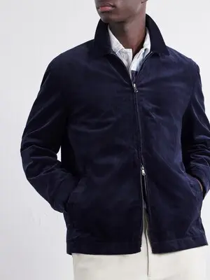 Sunspel Cotton-blend Corduroy Blouson Jacket - Blue