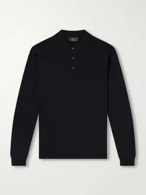 SLOWEAR Zanone Slim-fit Flexwool Polo Shirt - Blue