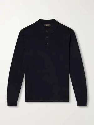 SLOWEAR Zanone Slim-fit Flexwool Polo Shirt - Navy