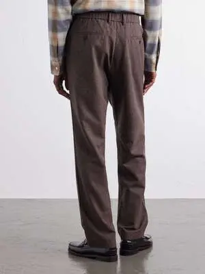 Sunspel Straight-leg Wool And Silk-blend Donegal Tweed Trousers
