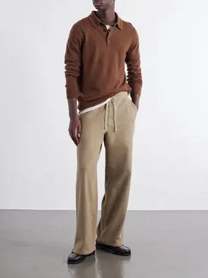 Sunspel Cashmere Polo Shirt - Brown