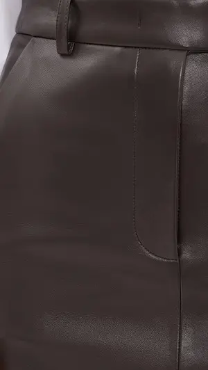 Co Double Slit Leather Pencil Skirt