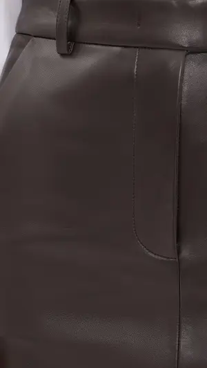 Co Double Slit Leather Pencil Skirt