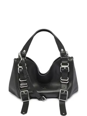 DIESEL® D-one Small Leather Handbag - Black