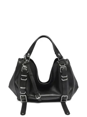 DIESEL® D-one Medium Leather Handbag - Black
