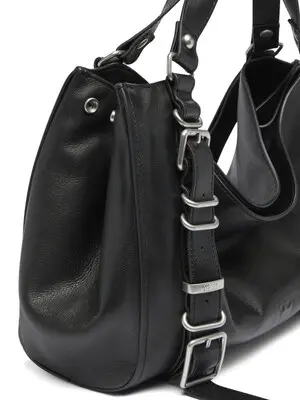 DIESEL® D-one Medium Leather Handbag - Black