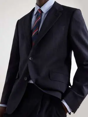 Mr P. Slim-fit Pinstriped Wool-fresco Blazer