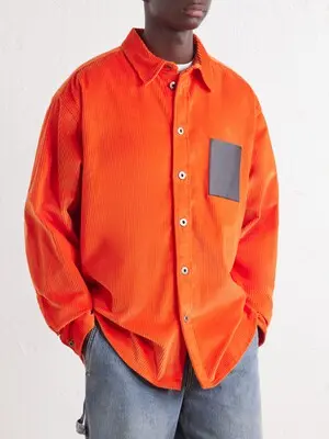 Loewe Leather-trimmed Cotton-corduroy Overshirt