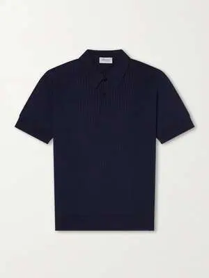 John Smedley Croall Ribbed Merino Wool Polo Shirt