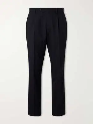 Mr P. Straight-leg Pinstriped Wool Suit Trousers