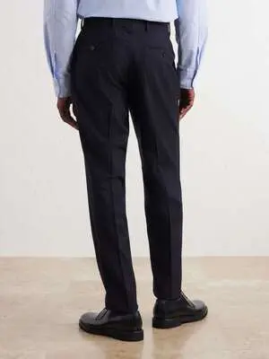 Mr P. Straight-leg Pinstriped Wool Suit Trousers