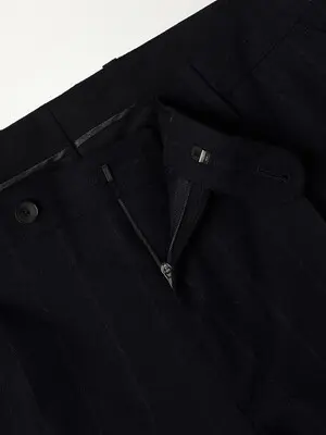 Mr P. Straight-leg Pinstriped Wool Trousers