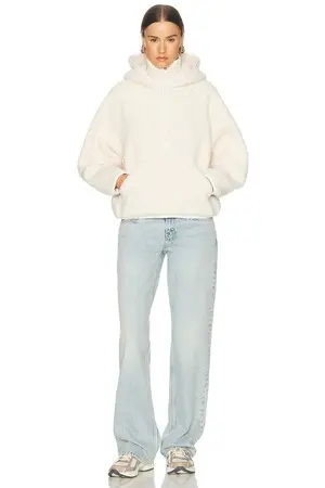 Coperni Sherpa Fleece Hoodie With Quarter Zip