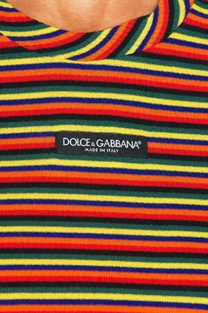 Dolce & Gabbana Jersey Rigato Cropped T-shirt - Striped
