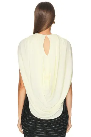 Brandon Maxwell Astor Draped Top - Butter Yellow