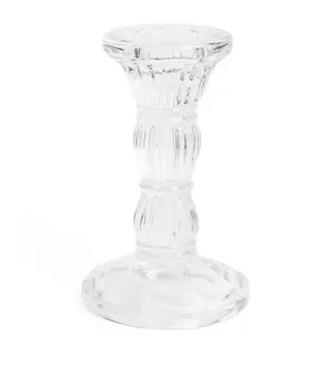 Harrods Glass Candlestick Holder - Clear