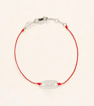 REDLINE White Gold And Diamond Trombone Bracelet - Red